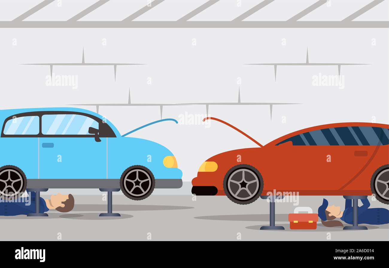 team of mechanics working characters Stock Vector Image & Art - Alamy