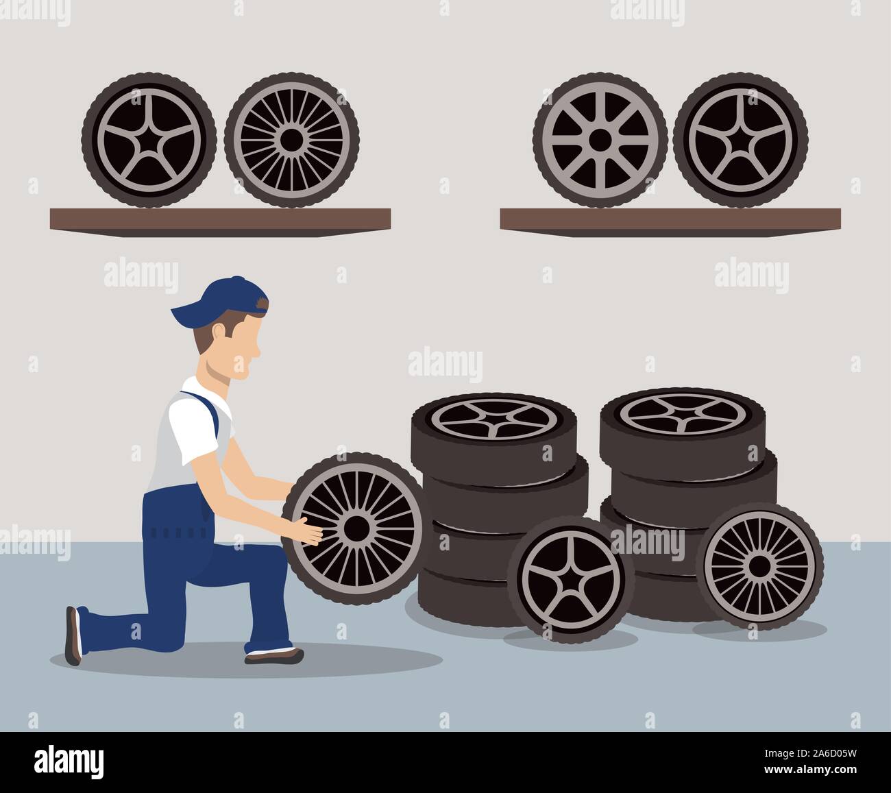 Pile of tyres Stock Vector Images - Alamy