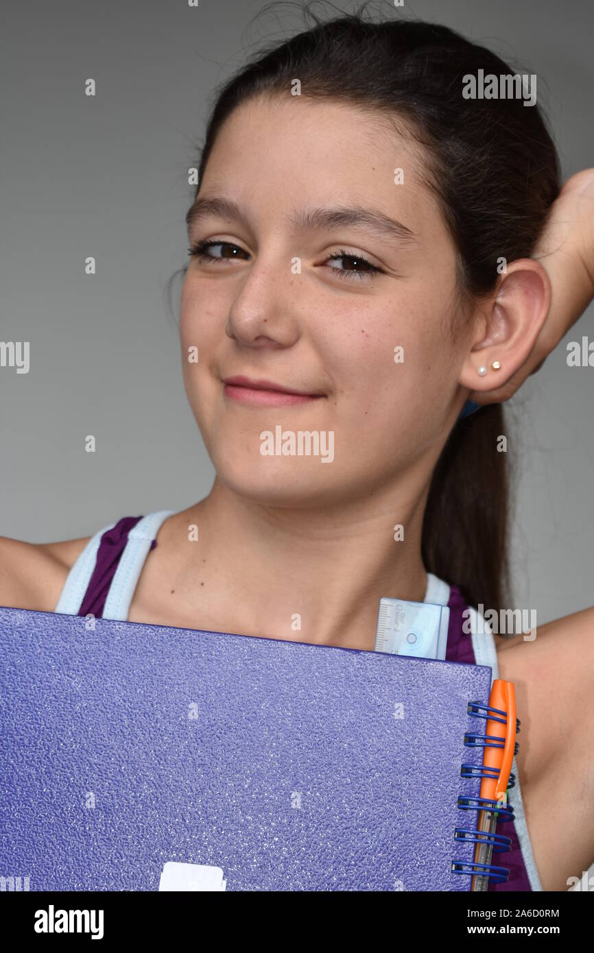 Portrait Of A Cute Female Student Stock Photo - Alamy