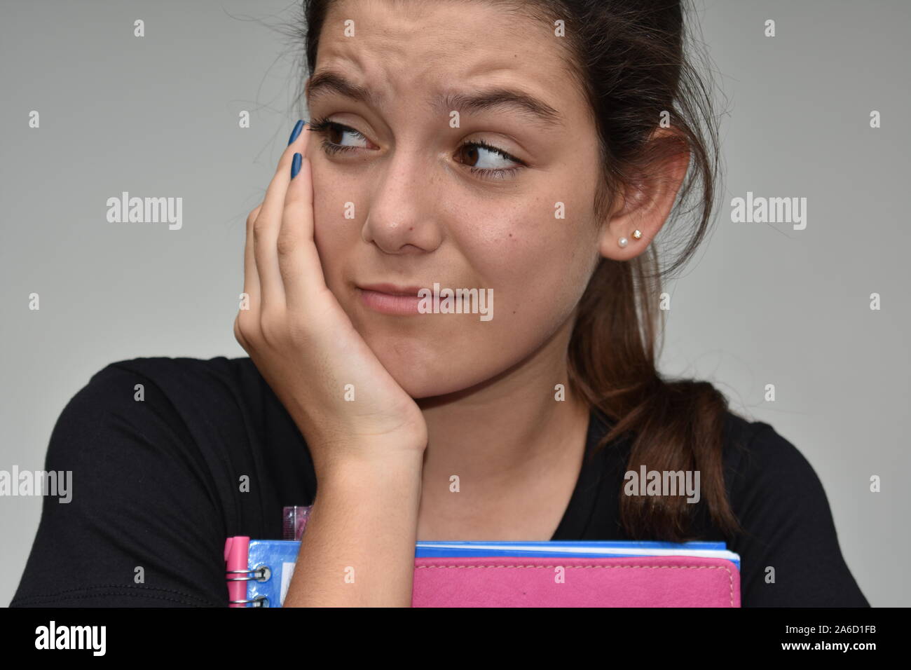 Stressful Girl Student Stock Photo - Alamy