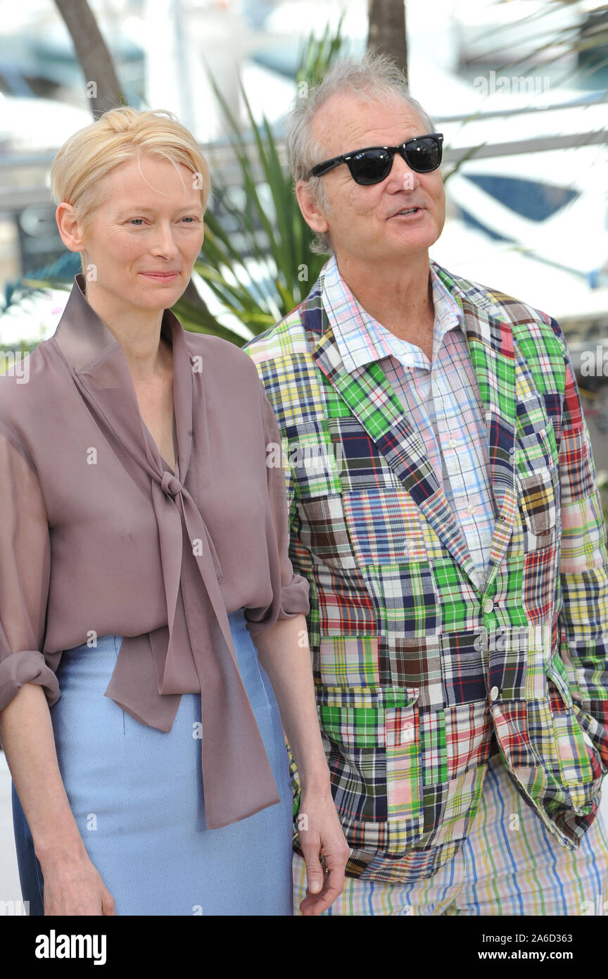 CANNES, FRANCE. May 16, 2012: Bill Murray & Tilda Swinton at the ...