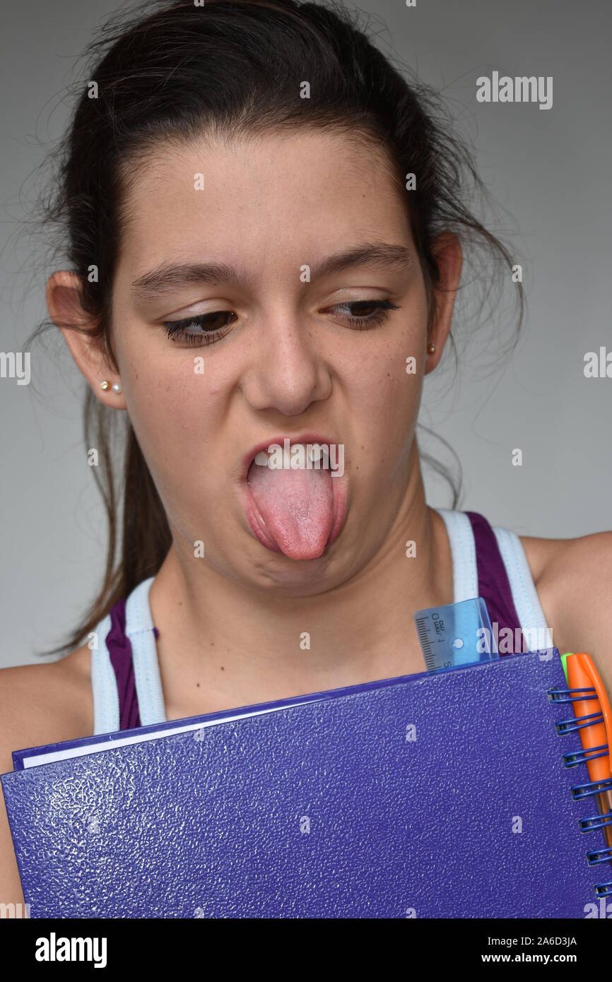 Goofy Girl Student Stock Photo - Alamy