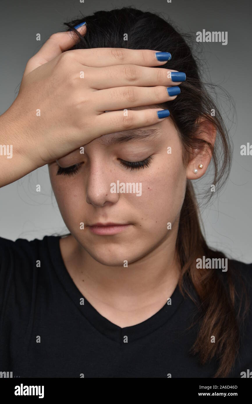 Stressed Teenage Girl Stock Photo - Alamy