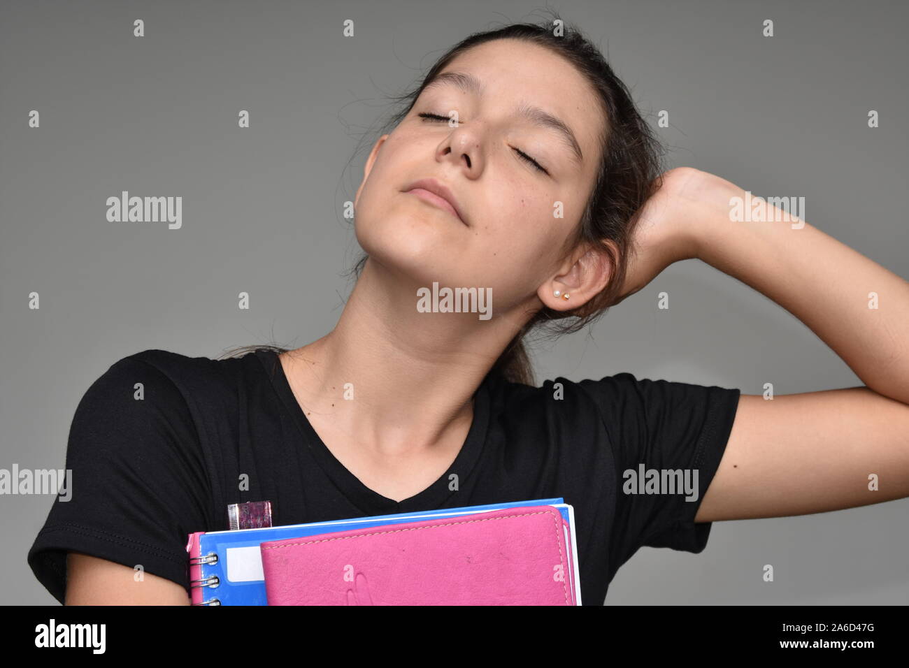 Pretty Girl Student Wondering Stock Photo - Alamy
