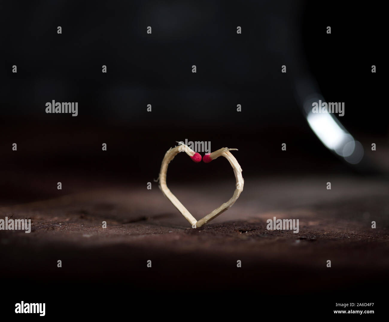 Matchsticks in shape of heart symbol Stock Photo - Alamy