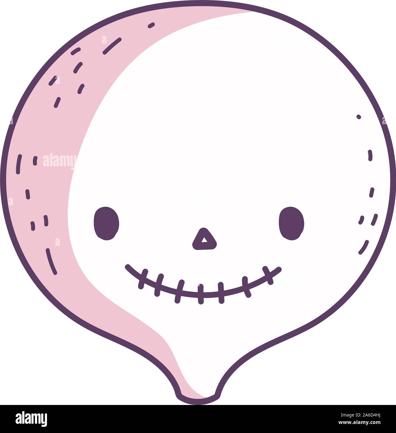 happy halloween celebration skeleton face costume vector illustration ...