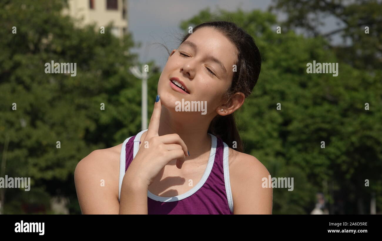 Female Student Thinking Stock Photo - Alamy