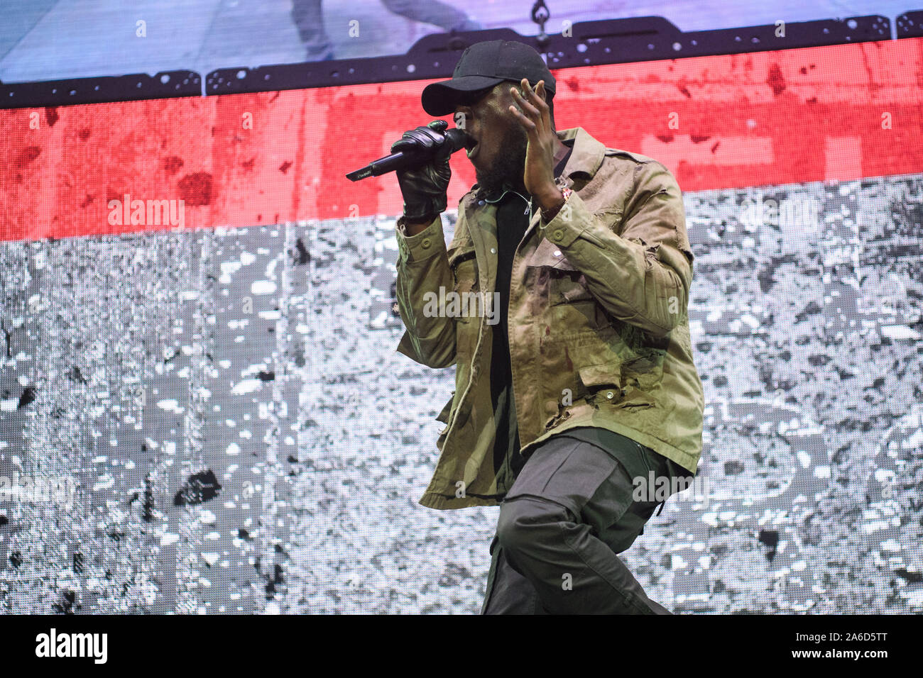 Stormzy performing at the Kiss Haunted House Party held at the SSE ...