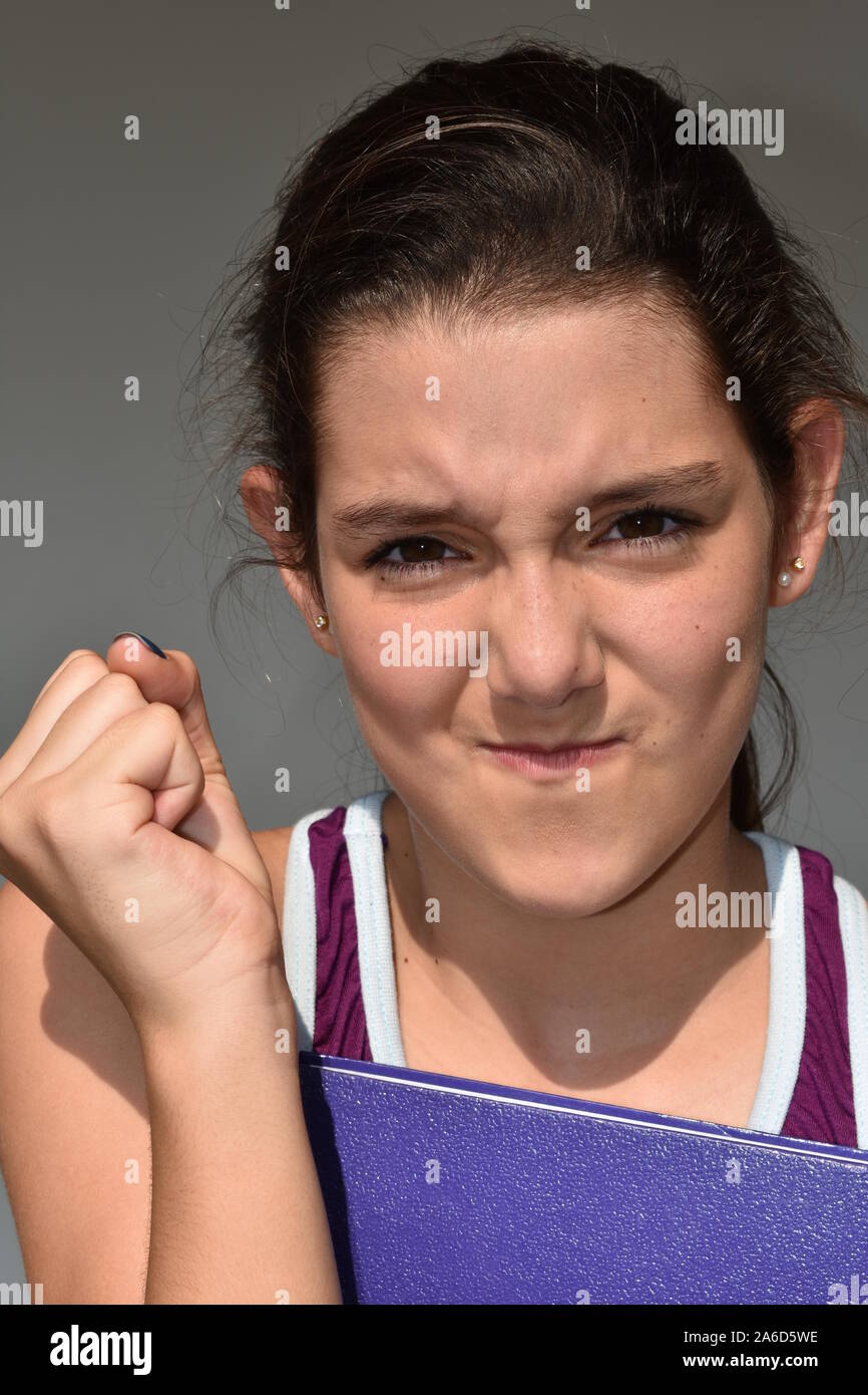 An Angry Girl Student Stock Photo - Alamy