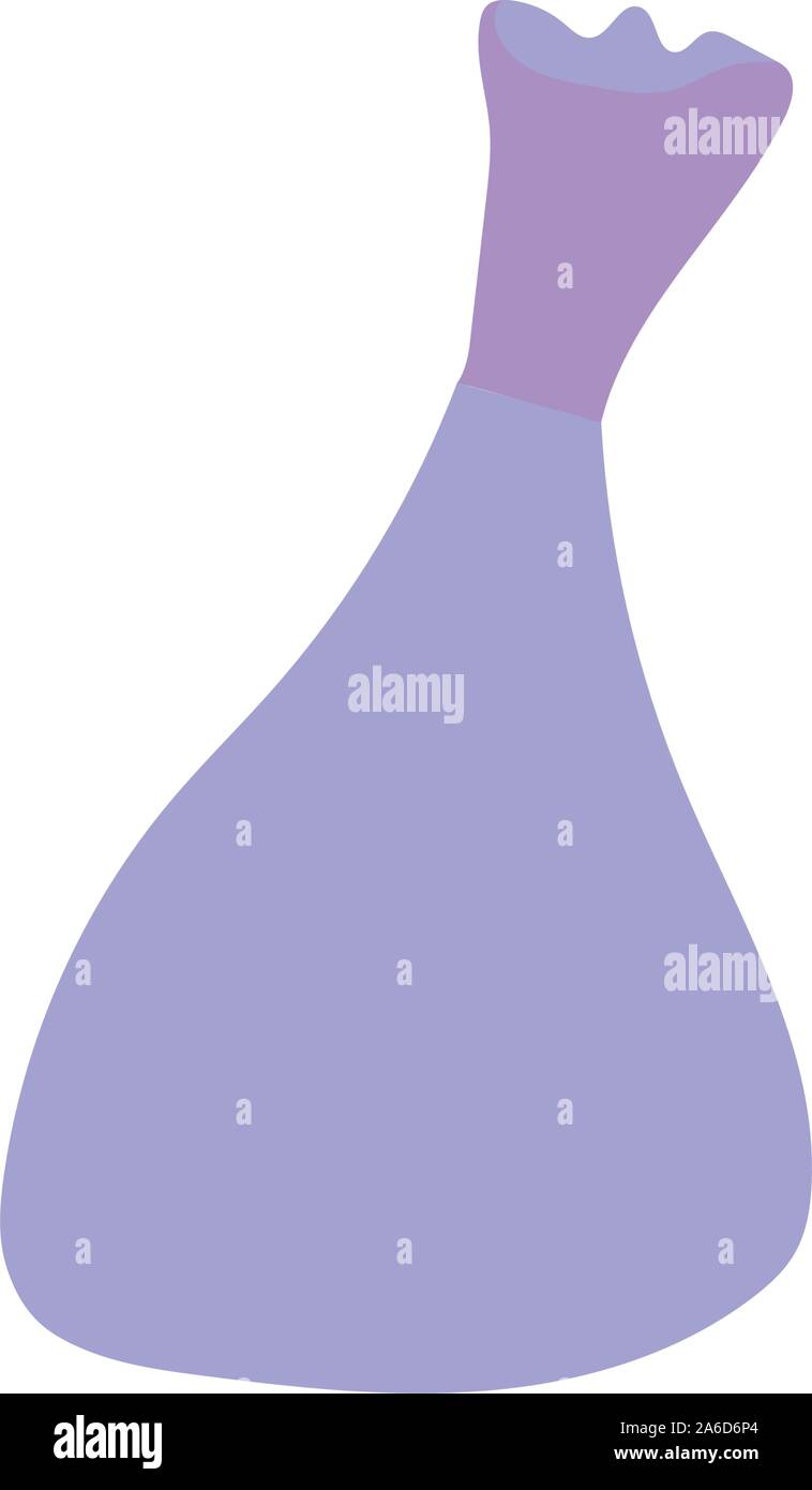 purple tied cloth bag accessory icon on white background vector ...