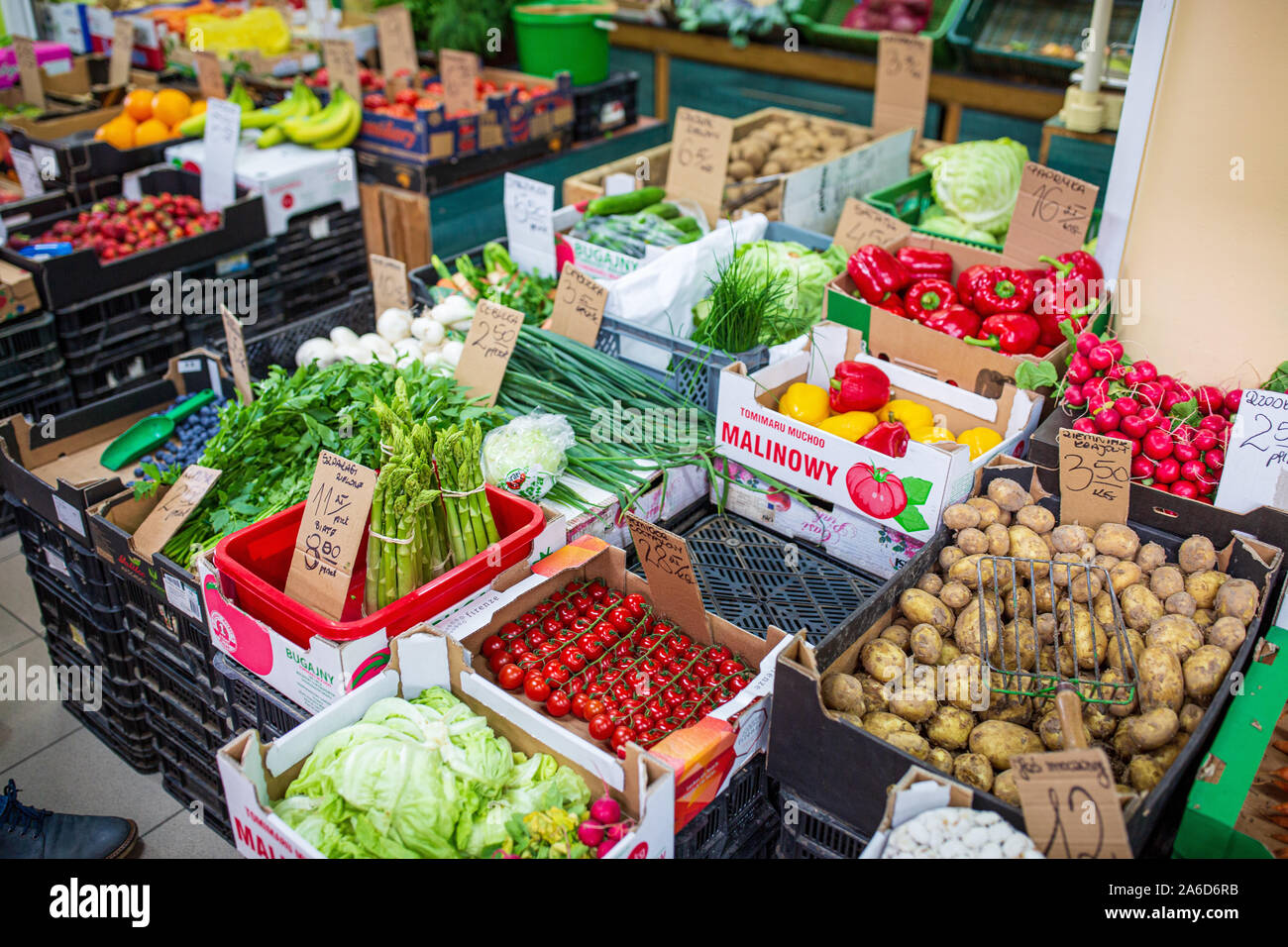Fruit and Vegetable market in Poland Stock Photo - Alamy
