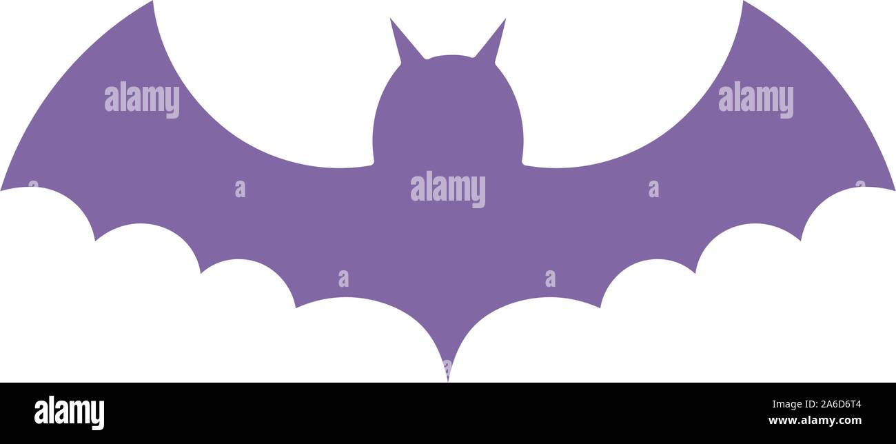 purple bat open wings on white background vector illustration Stock ...