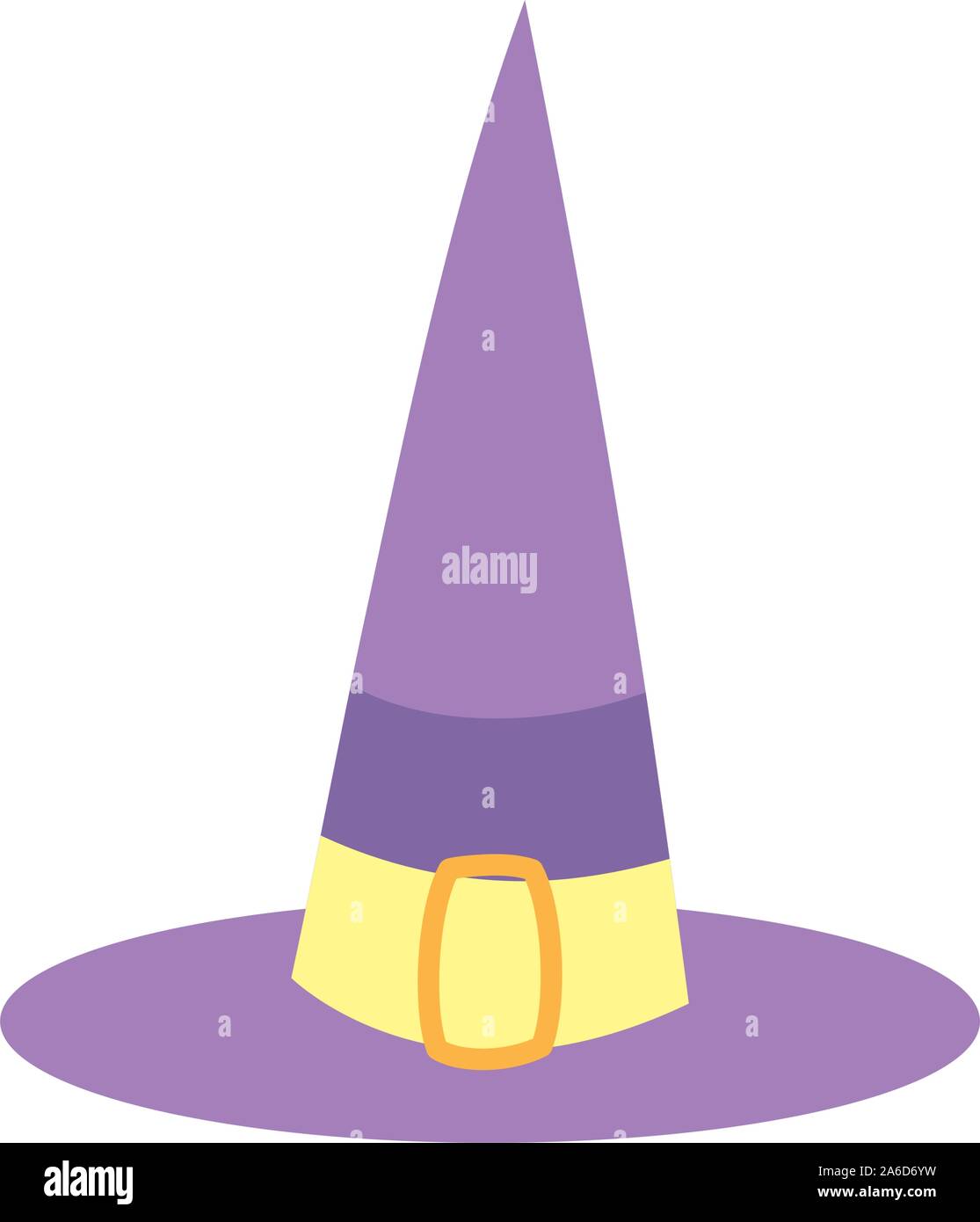 happy halloween celebration purple witch hat vector illustration Stock ...