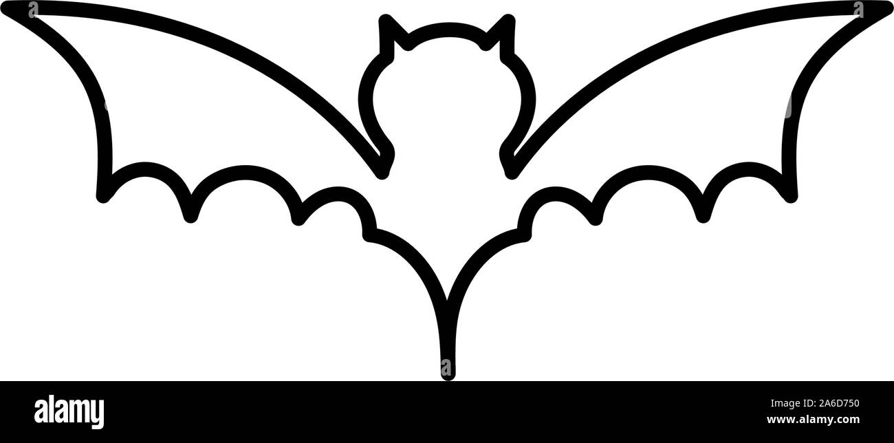 happy halloween celebration bat open wings vector illustration thick ...