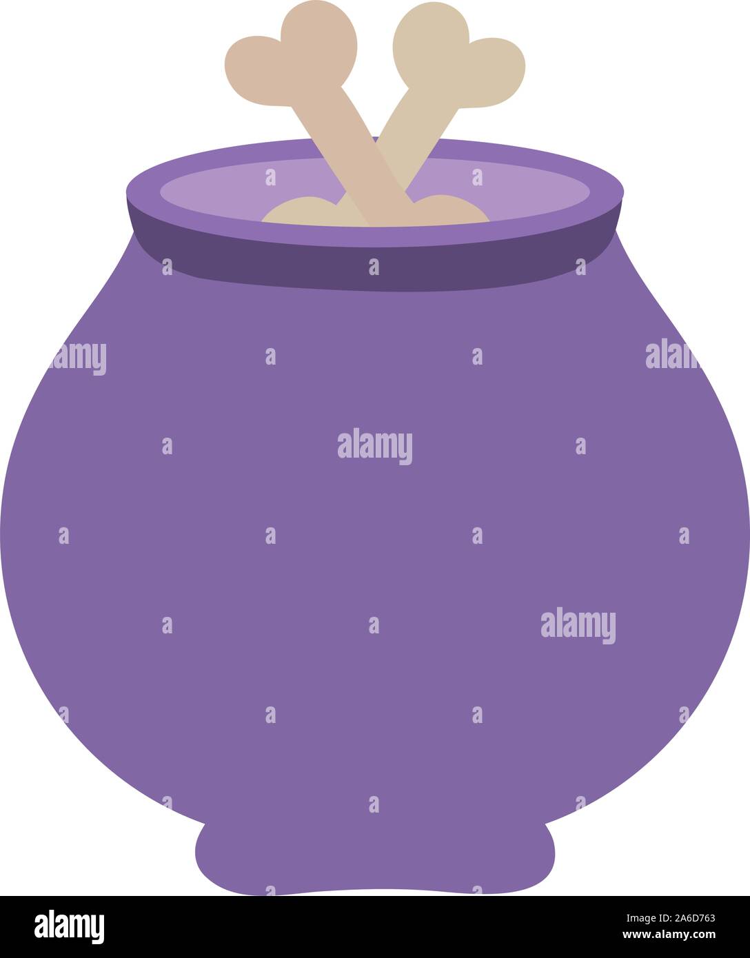 happy halloween celebration potion cauldron with bones vector ...