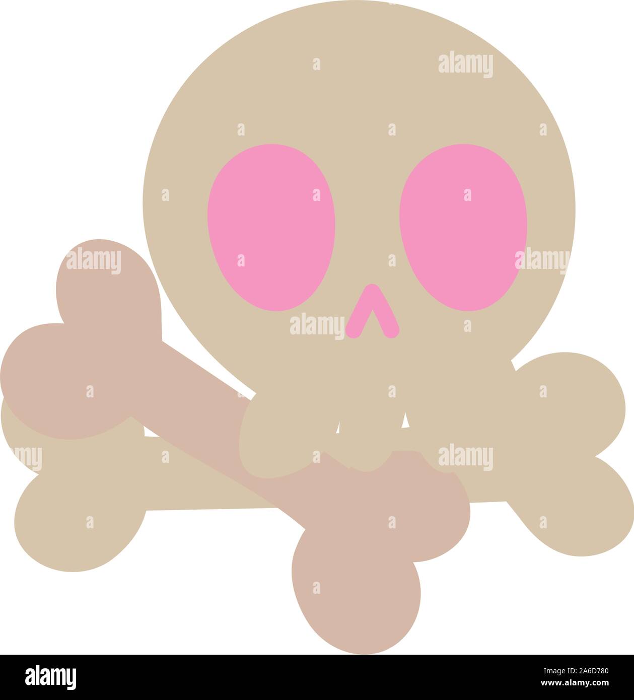 happy halloween celebration scary skull and bones cartoon vector ...