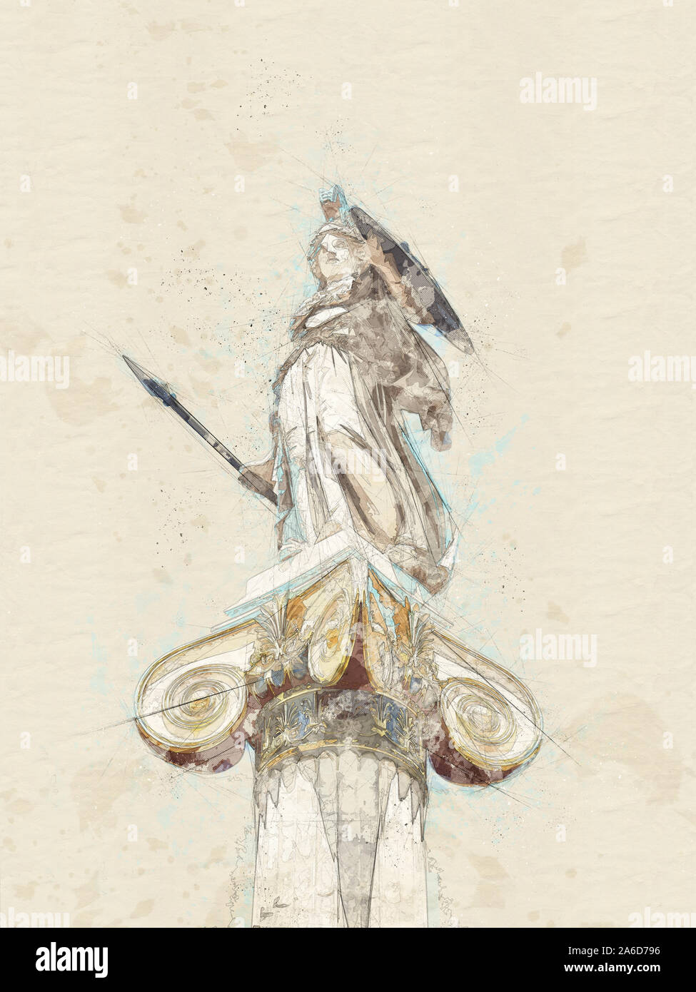 Athena Goddess Drawing High Resolution Stock Photography and Images - Alamy