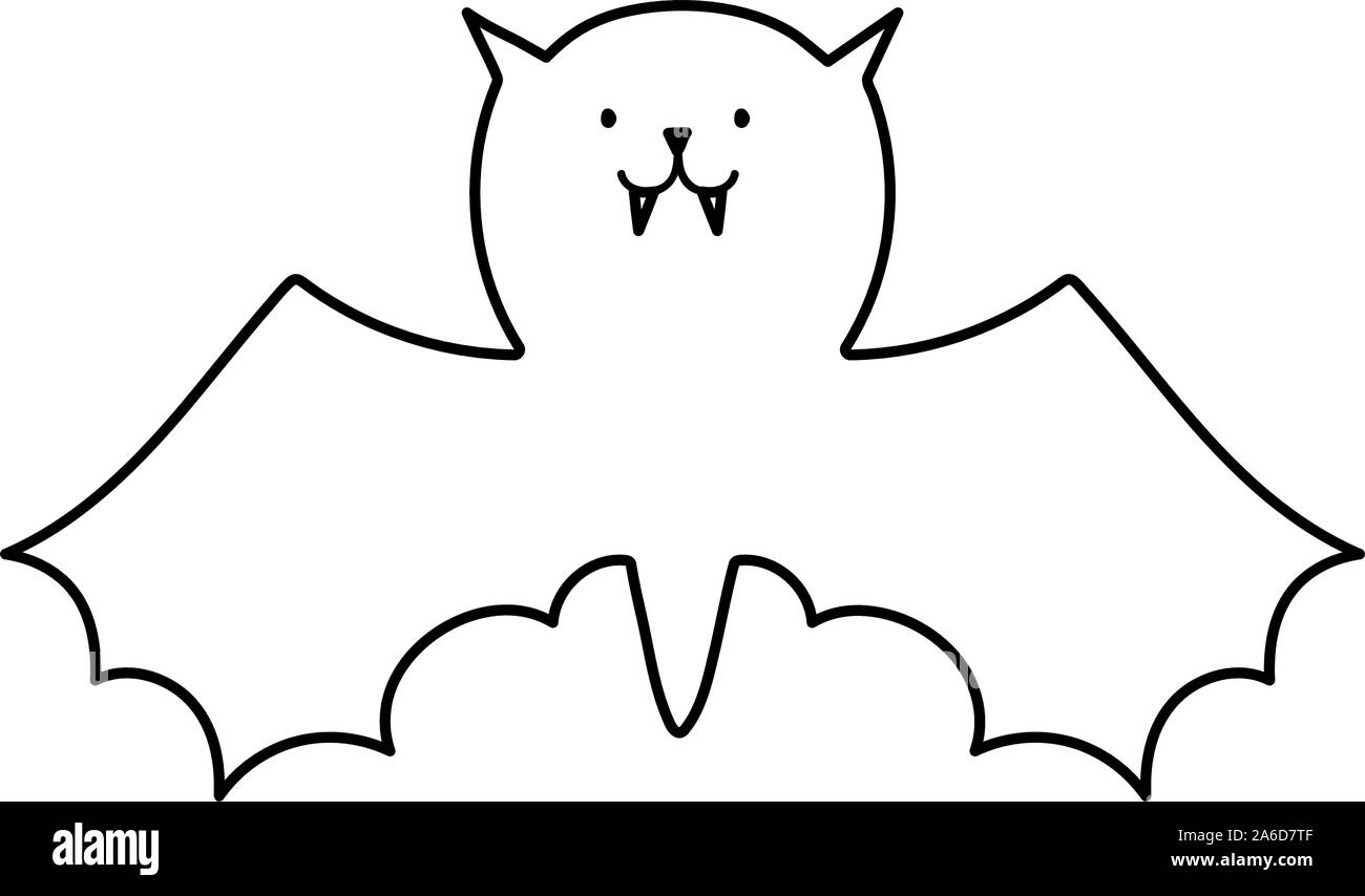 happy halloween celebration bat with open wings vector illustration ...