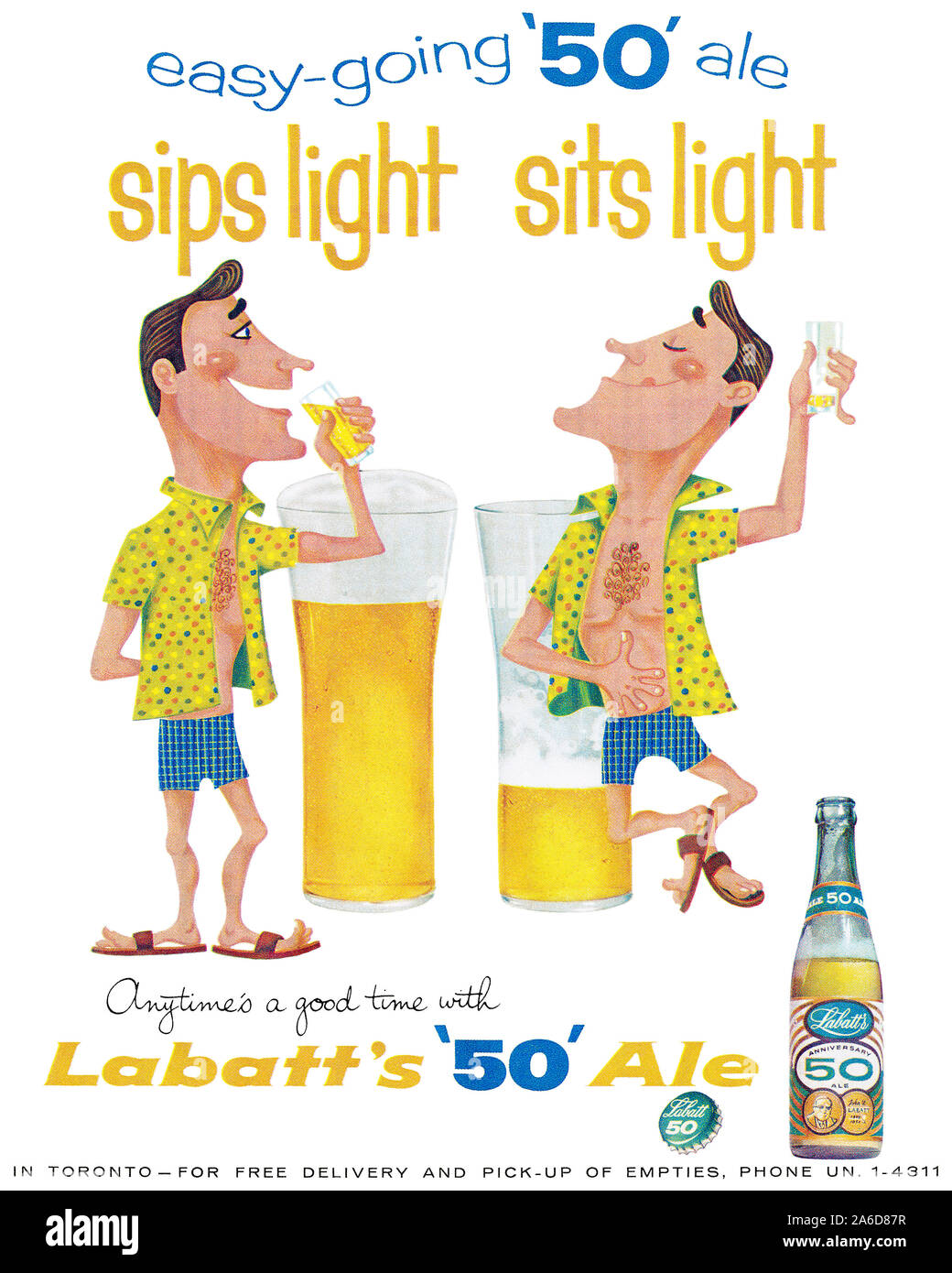 1959 Canadian advertisement for Labatt's '50' Ale Stock Photo - Alamy