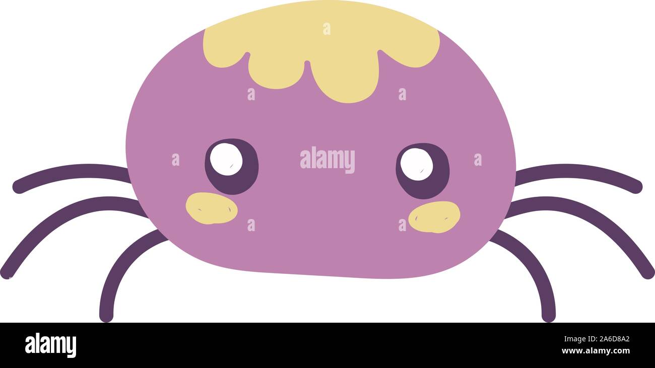 happy halloween celebration cute spider cartoon vector illustration ...