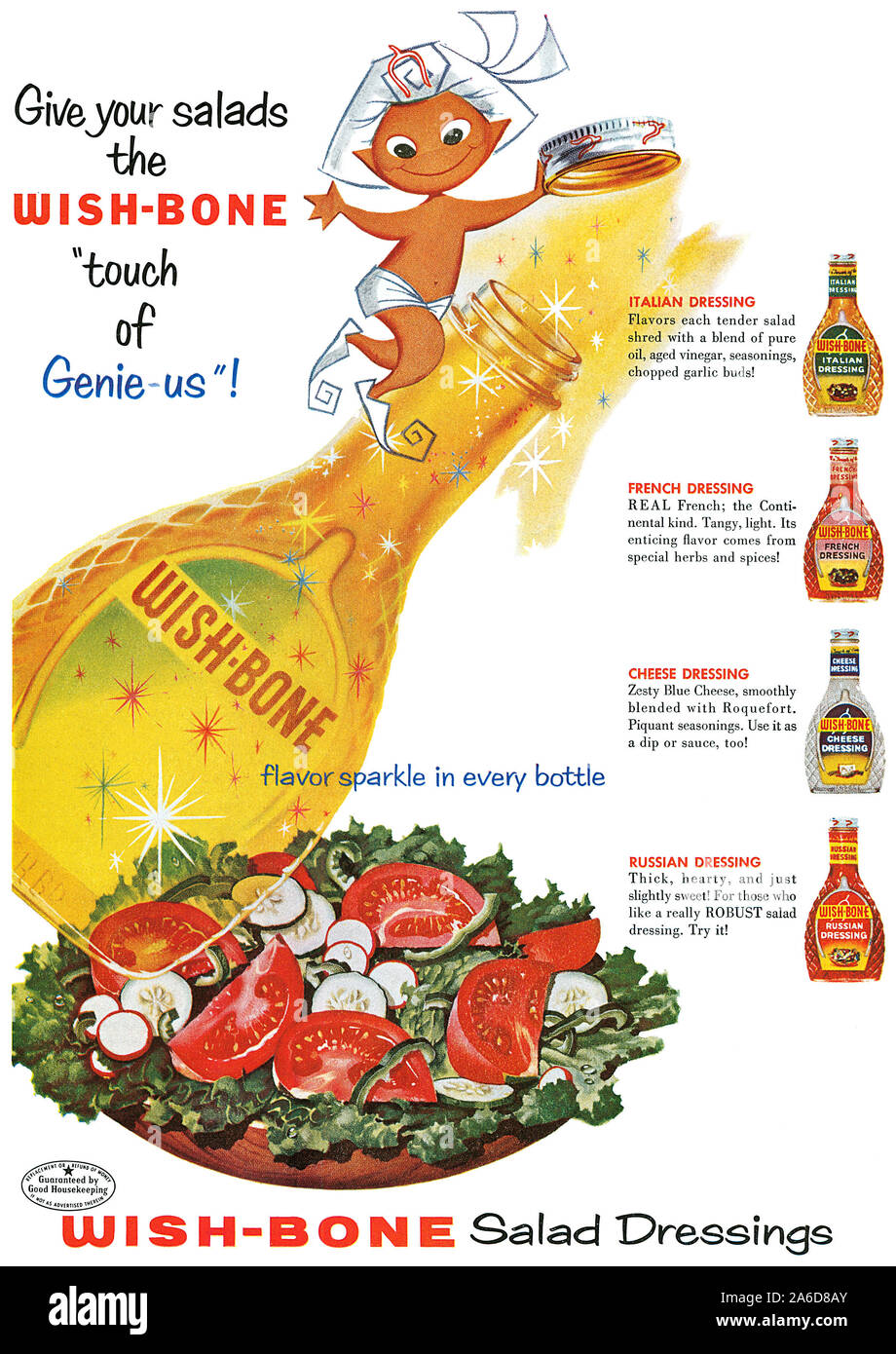 1959 U.S. advertisement for Wish-Bone salad dressings Stock Photo - Alamy