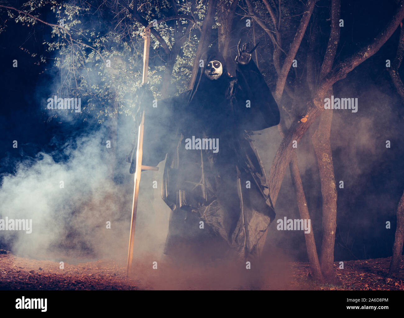 Portrait of grim reaper, the angel of death ( Azrael ) lurking through ...