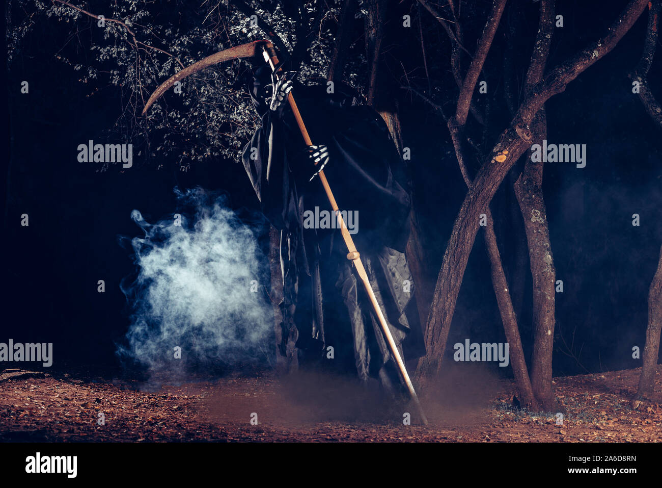 Portrait of grim reaper, the angel of death ( Azrael ) lurking through ...