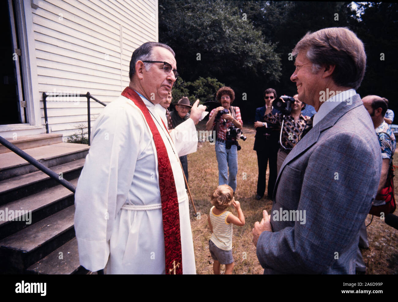 Jimmy Carter with pastor outside church Stock Photo - Alamy