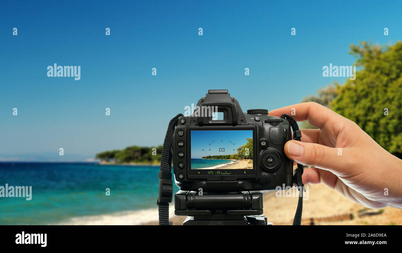 landscape photography with dslr camera on tripod Stock Photo - Alamy