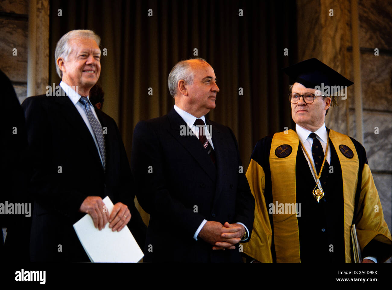 President Jimmy Carter with Russian President Mikhail Gorbachev at ...