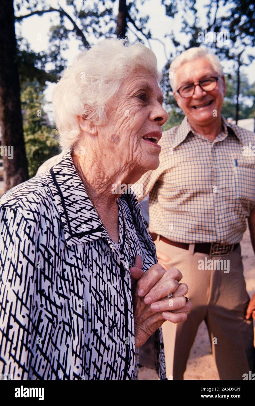 Lillian Carter, mother of President Jimmy Carter talks with well ...