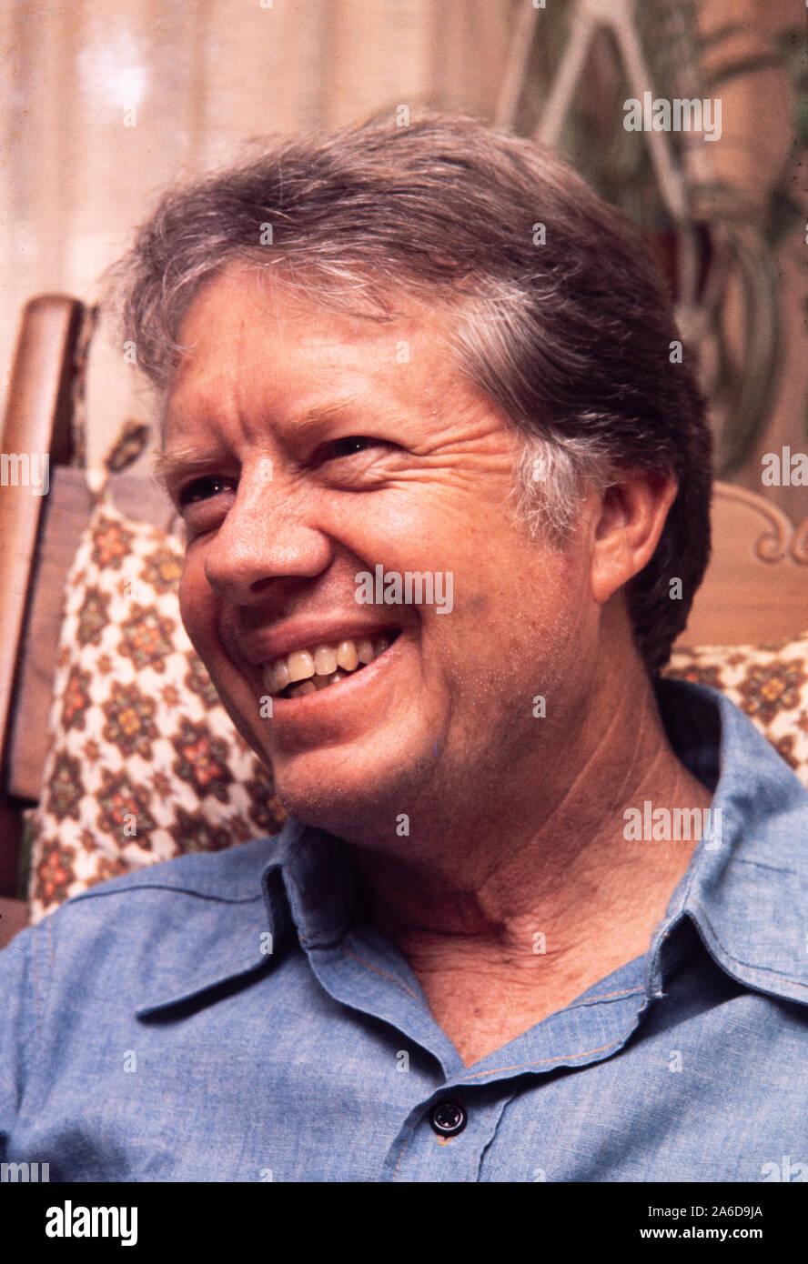Democratic Presidential nominee Governor Jimmy Carter in blue jeans, a ...