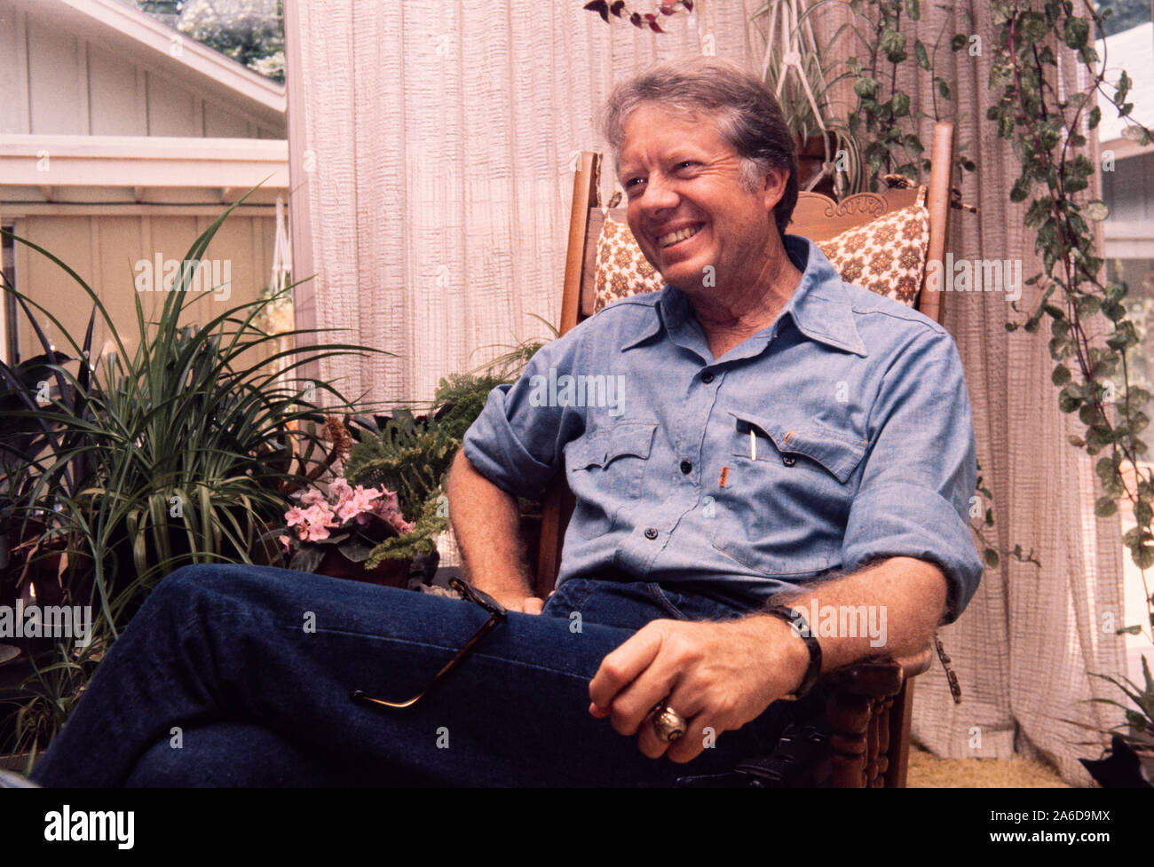 Democratic Presidential nominee Governor Jimmy Carter in blue jeans, a ...