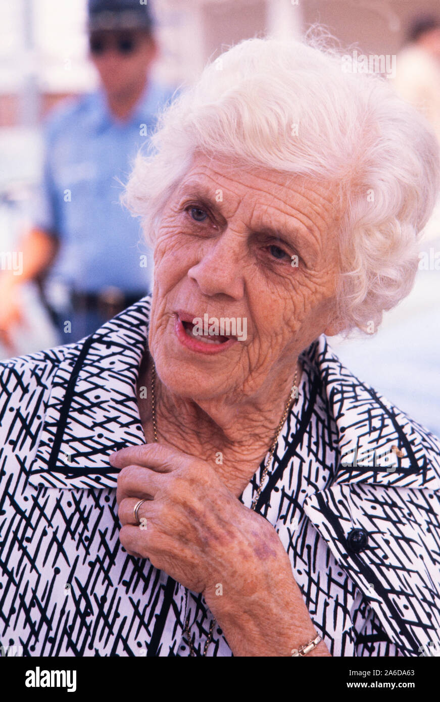 Lillian Carter, mother of President Jimmy Carter talks with well ...