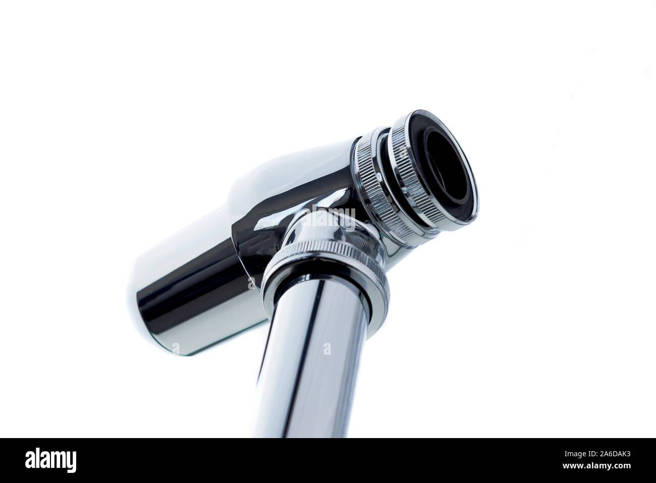 Metal bottle trap chrome plated isolated on white background Stock ...