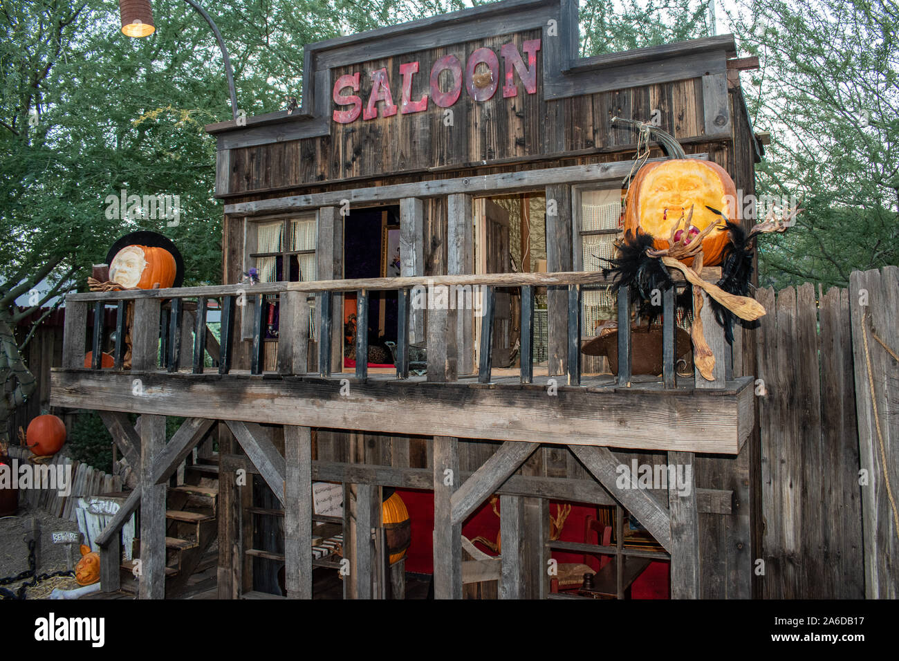 Vintage saloon facade Stock Photo - Alamy