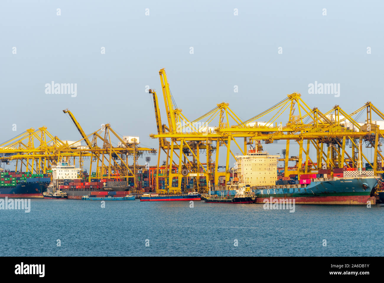 Laem Chabang seaport, Thailand - March 17, 2019: Several docked ...
