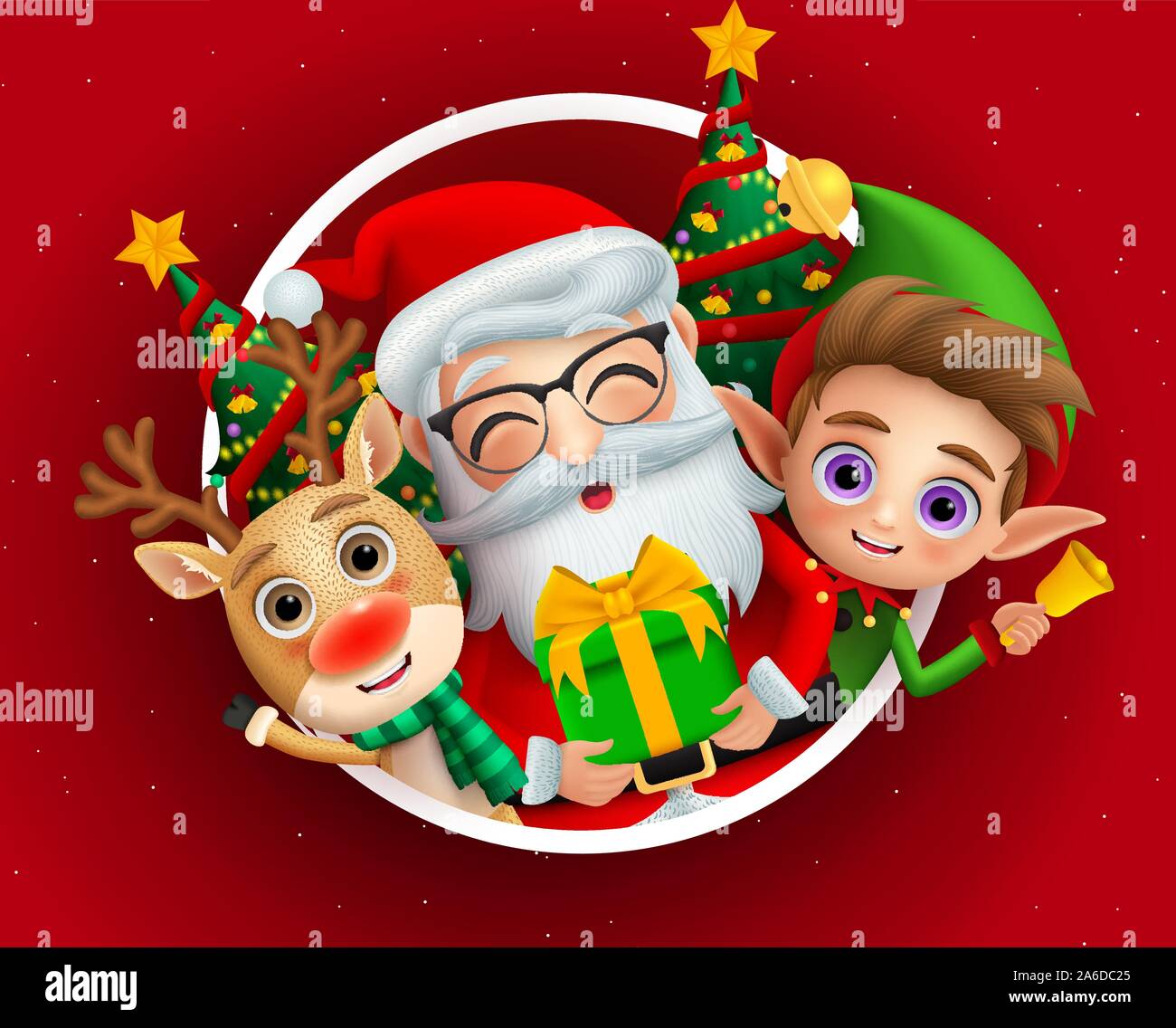 Christmas holiday season characters vector background design. Christmas ...