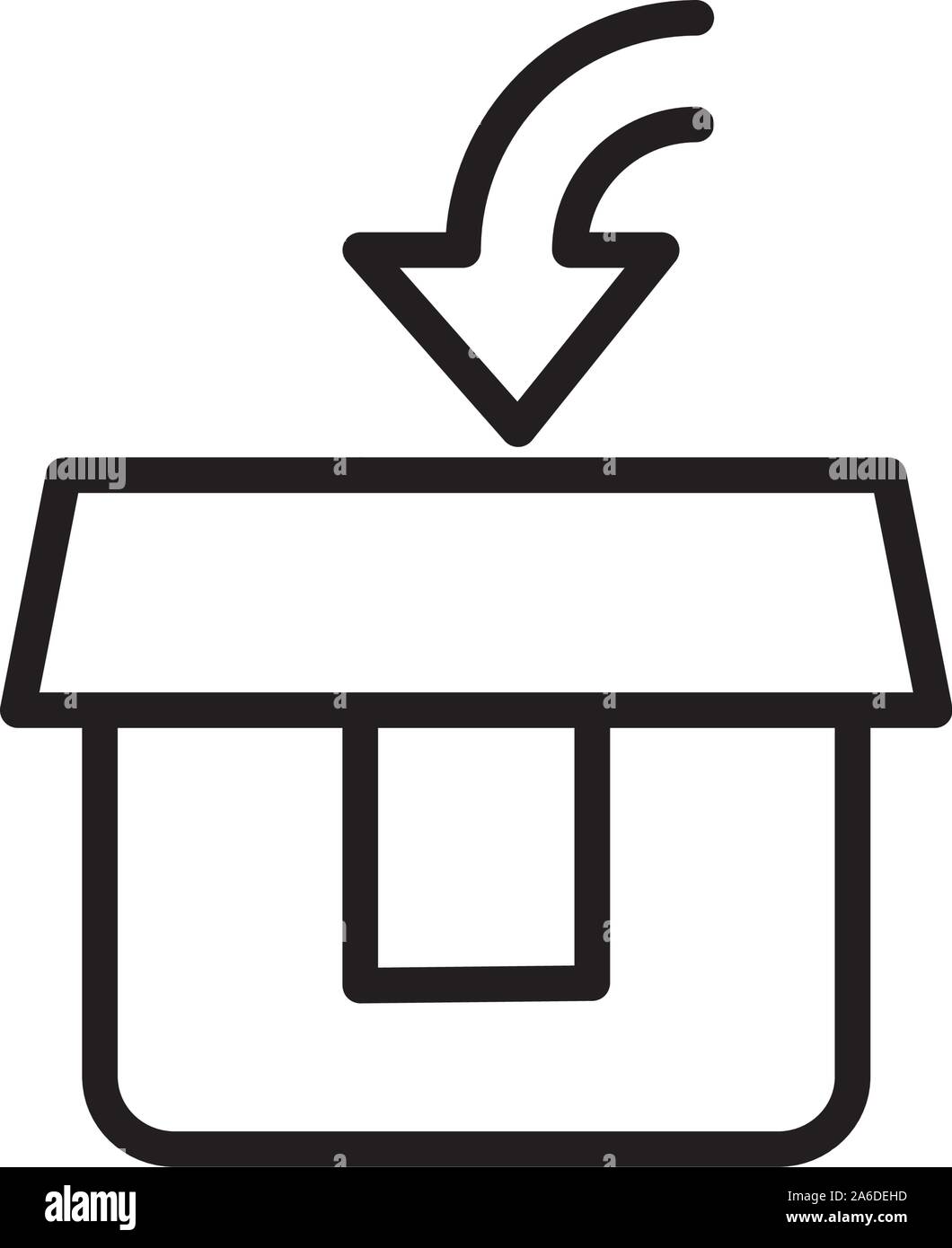 house arrow delivery icon vector illustration thick line Stock Vector ...