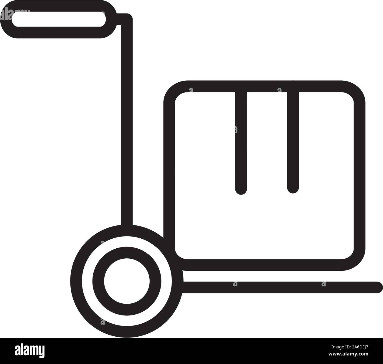 hand cart cardboard box transport delivery icon vector illustration ...
