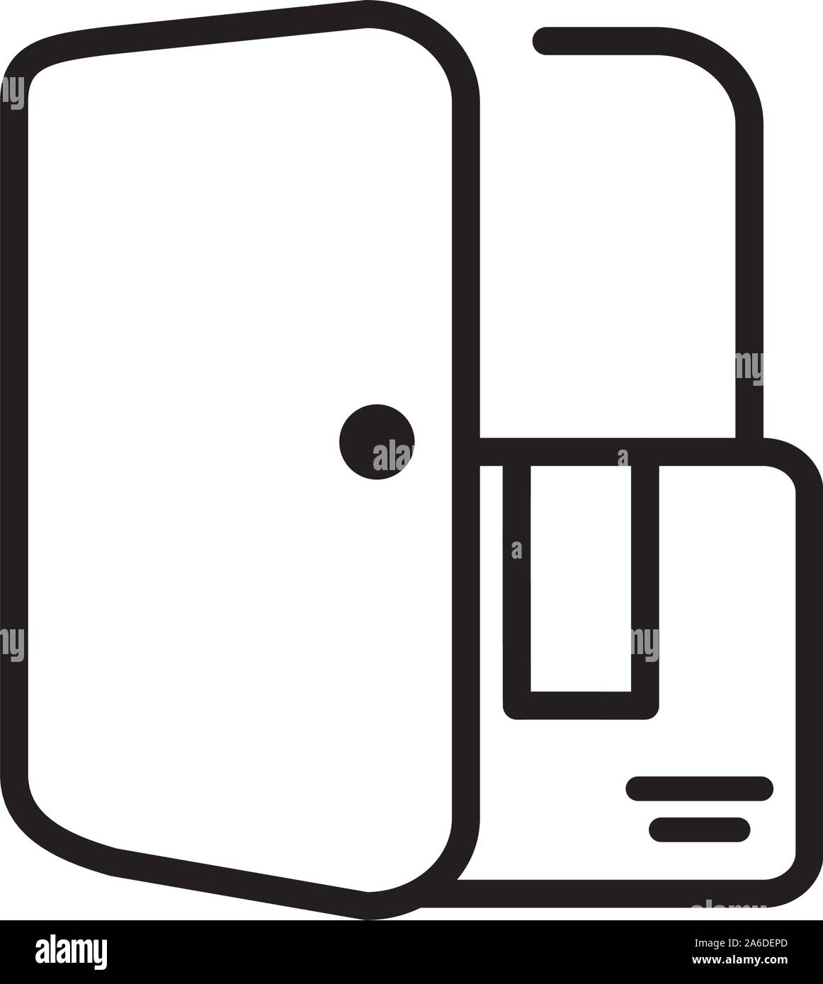 open door cardboard box delivery icon vector illustration thick line ...