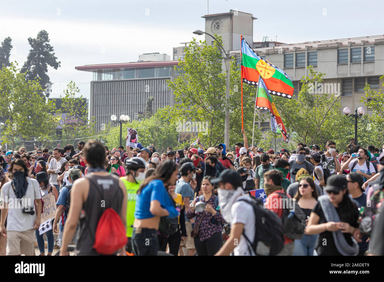 "Santiago de Chile Chile 23/10/2019 People crowds protesting at ...