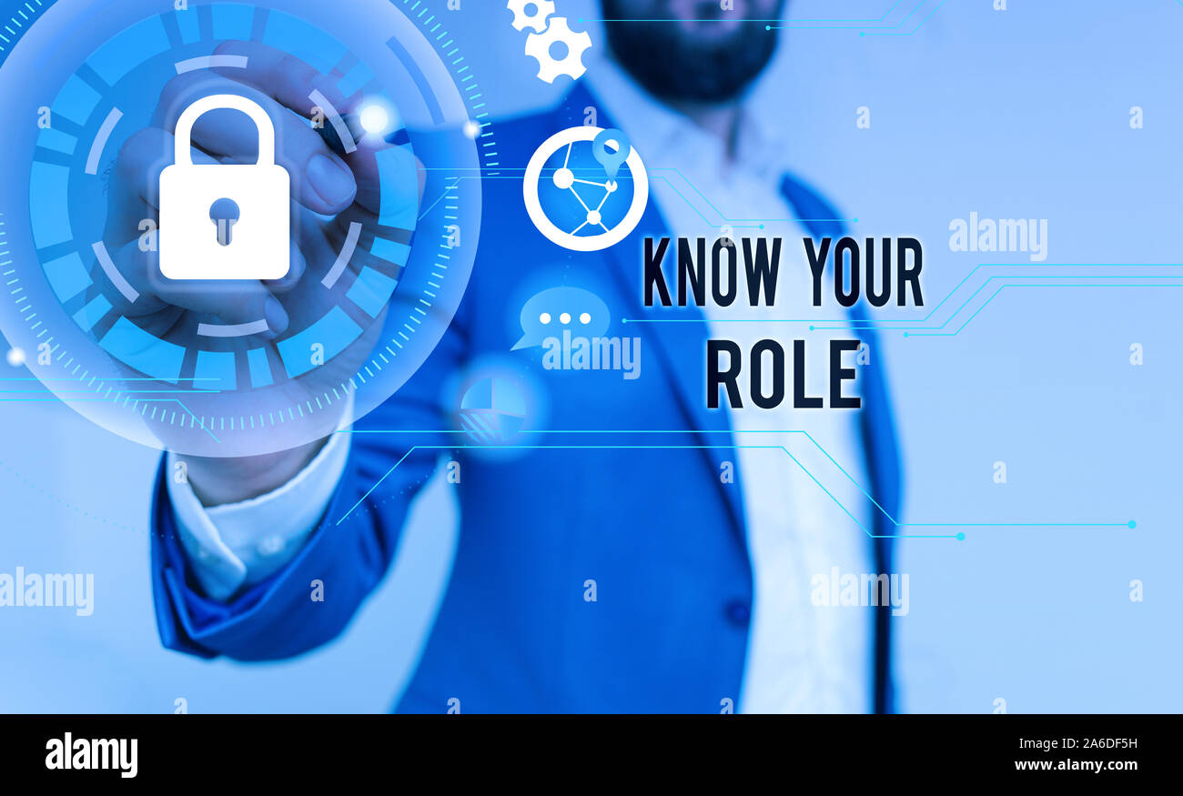 Handwriting text writing Know Your Role. Conceptual photo end acting ...