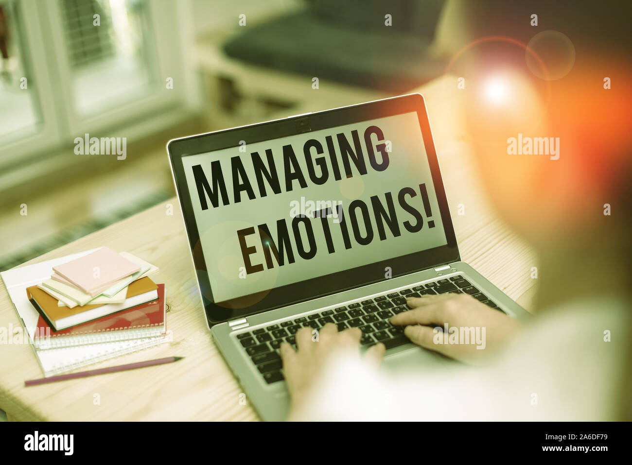 Text sign showing Managing Emotions. Business photo showcasing ability ...