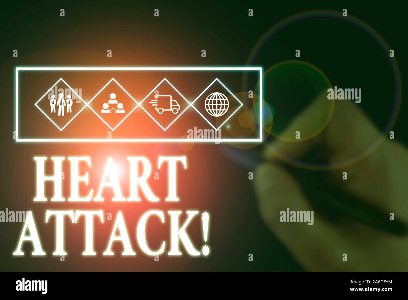 Writing note showing Heart Attack. Business concept for sudden ...