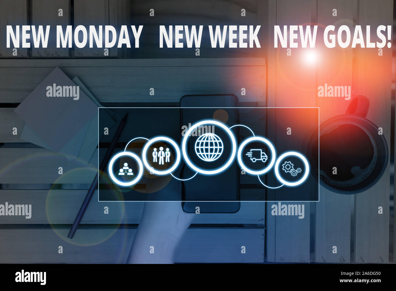 Conceptual hand writing showing New Monday New Week New Goals. Concept ...