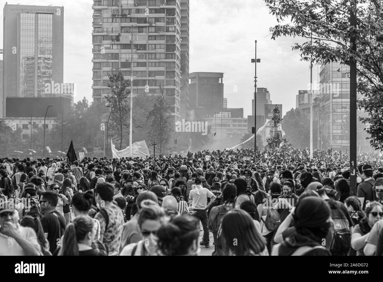 "Santiago de Chile Chile 23/10/2019 People crowds protesting at ...
