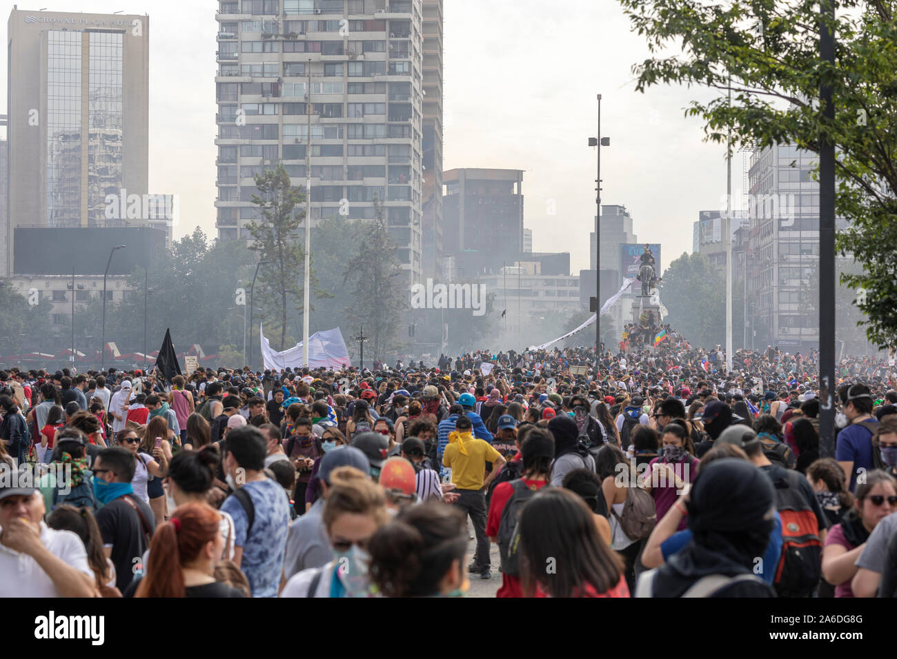 "Santiago de Chile Chile 23/10/2019 People crowds protesting at ...