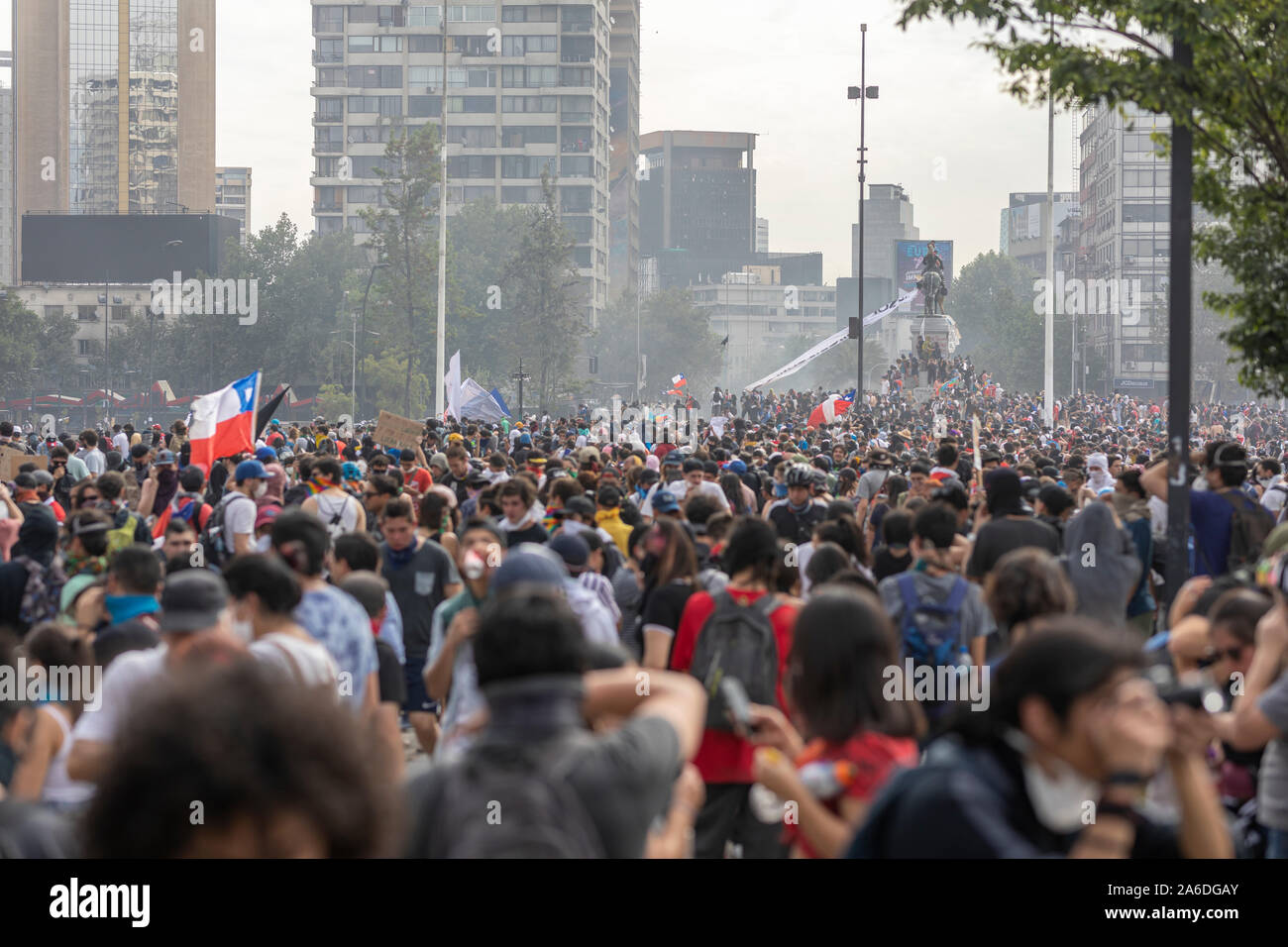 "Santiago de Chile Chile 23/10/2019 People crowds protesting at ...