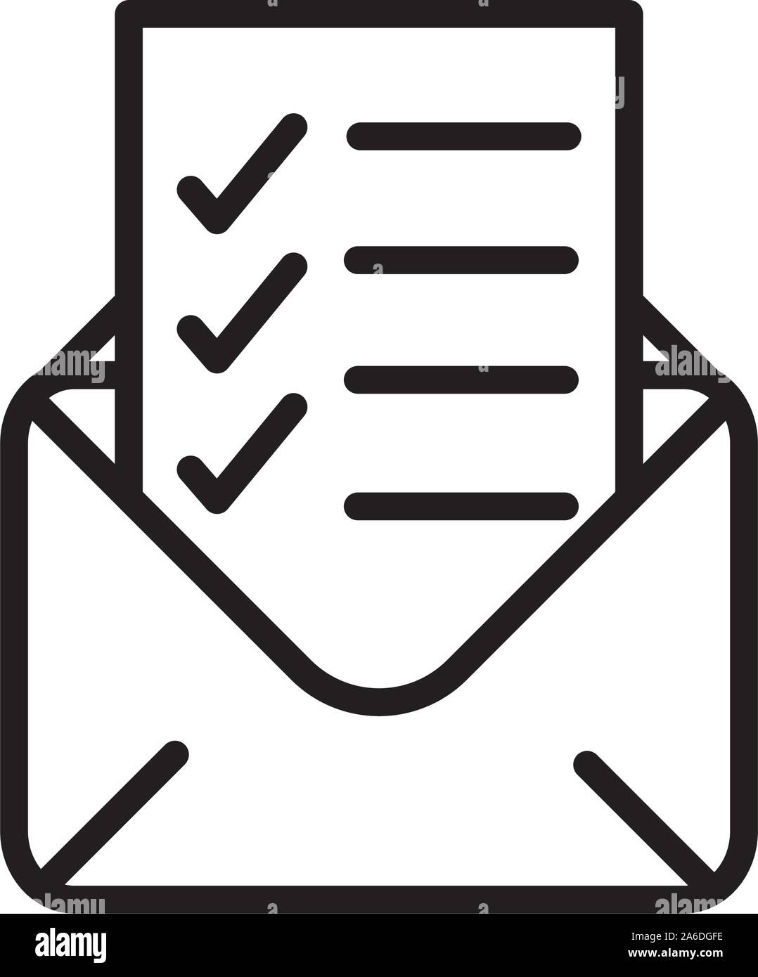 mail report check mark delivery icon vector illustration thick line ...